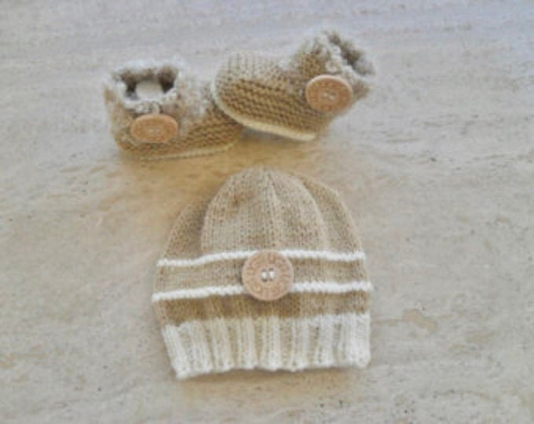 Instant Download Knitting Pattern Baby Booties and Hat - Quick and Easy ...