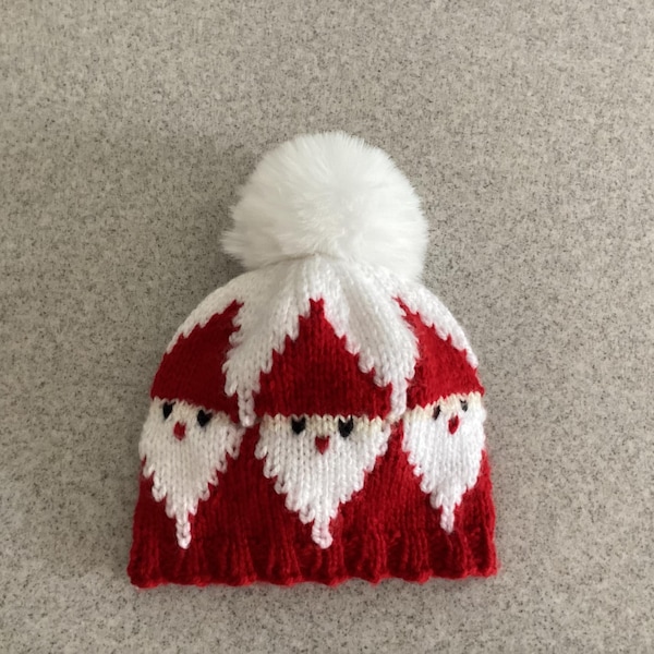 Knit Patterns Santa Hat - Etsy