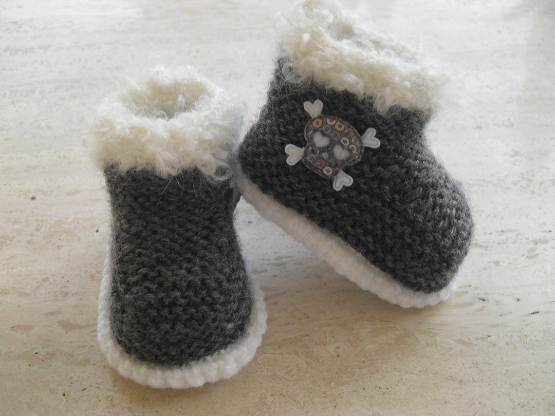 Instant Download Knitting Pattern Baby Goth/punk/rock/skull Booties ...