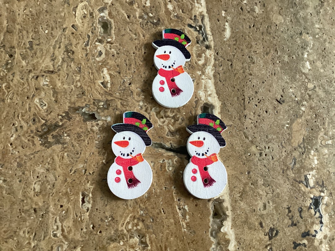 Six Snowman Buttons Christmas Buttons Size 3cms - Etsy