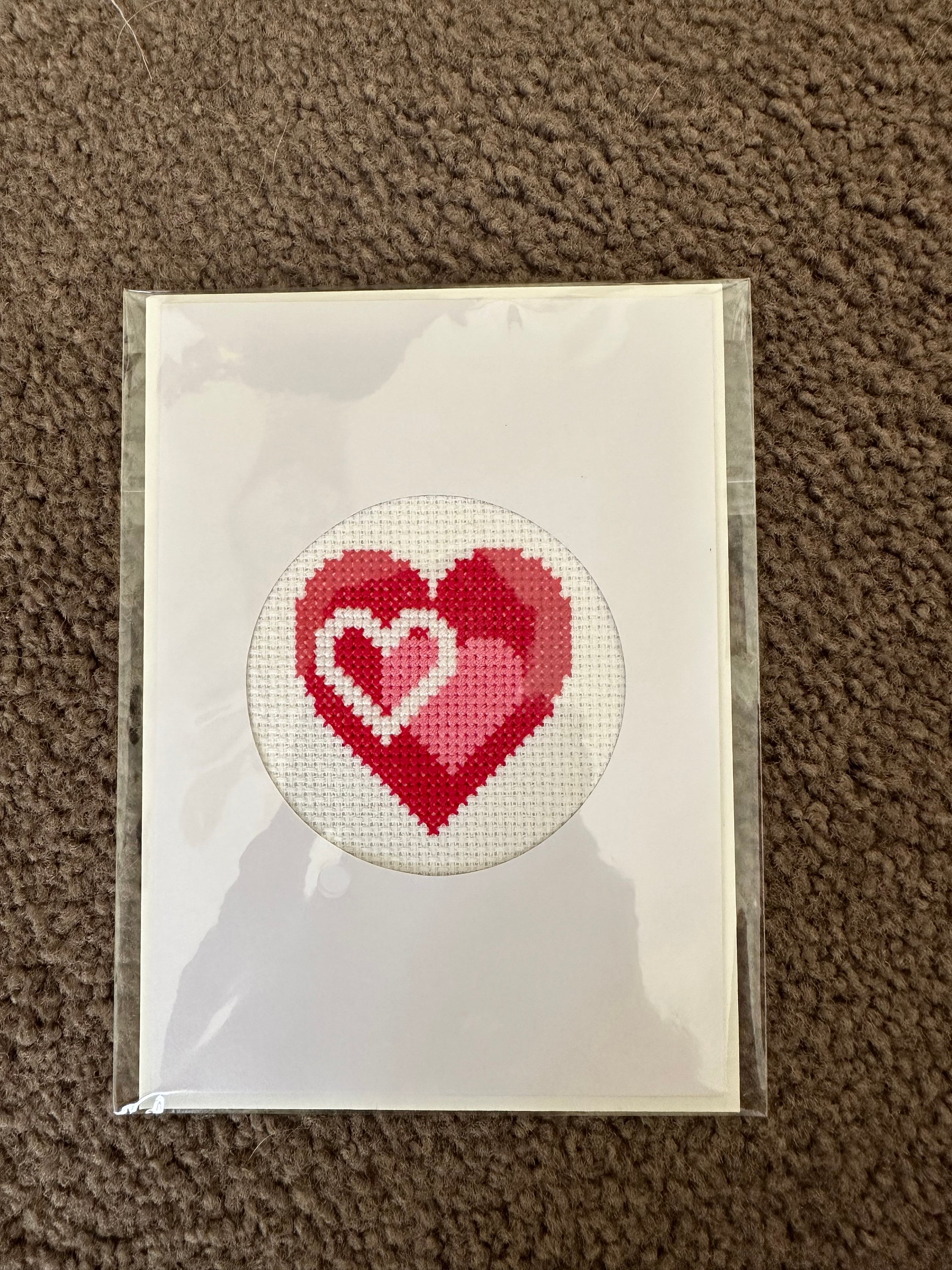 Heart Cross Stitch Card - Etsy