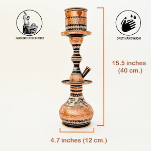 Copper Hookah, Shisha, Engraved Copper Water Pipes, Hand Carved Pure ...