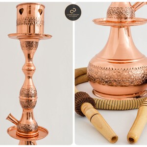 Copper Hookah, Engraved Copper Shisha, Hand Carved Pure Copper Water ...