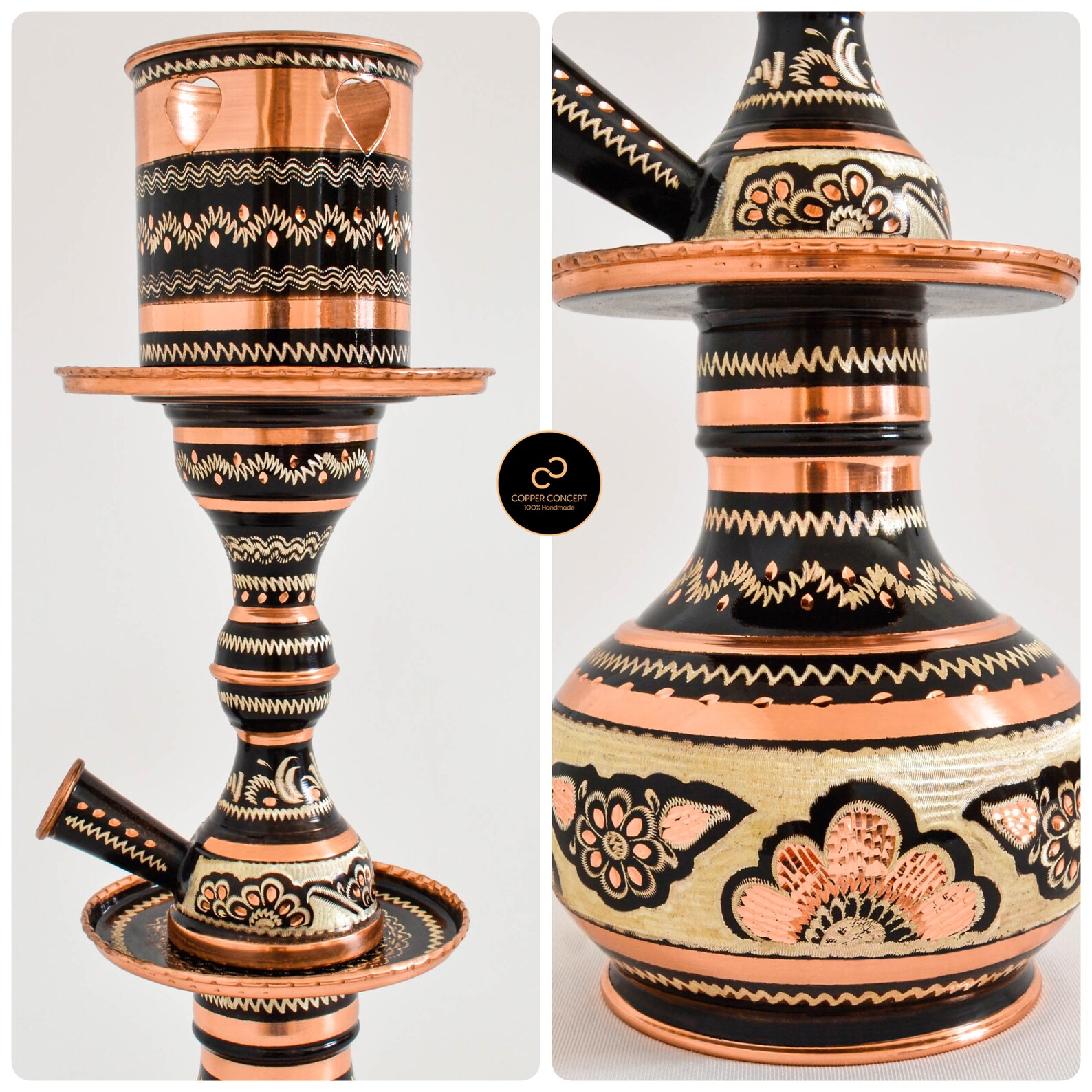 Copper Hookah Hand Carved Pure Copper Shisha Diamond Series | Etsy