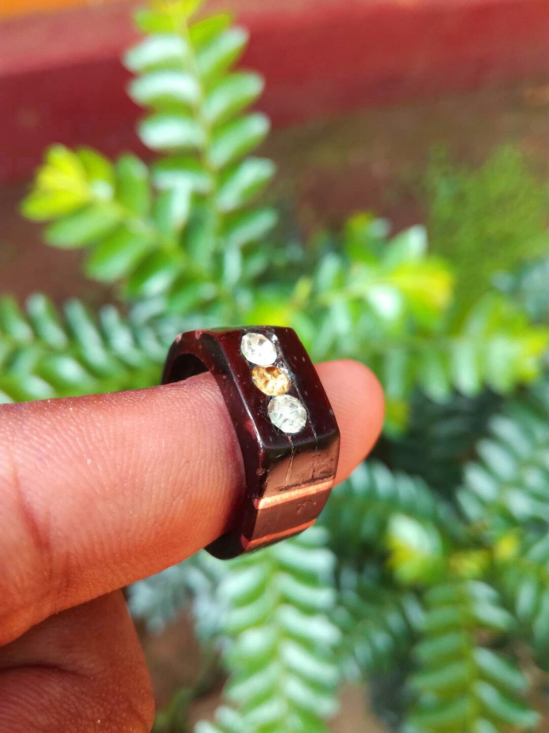 Hand Made Coconut Shell Ring Stone Fixed Coconut Shell Ring - Etsy