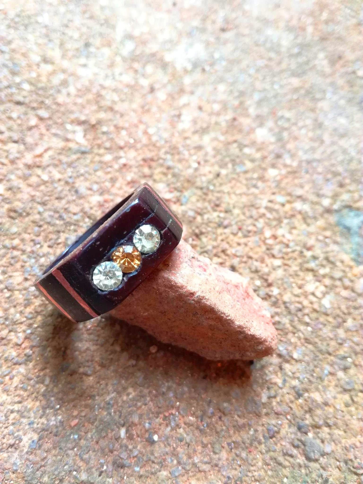 Hand Made Coconut Shell Ring Stone Fixed Coconut Shell Ring - Etsy