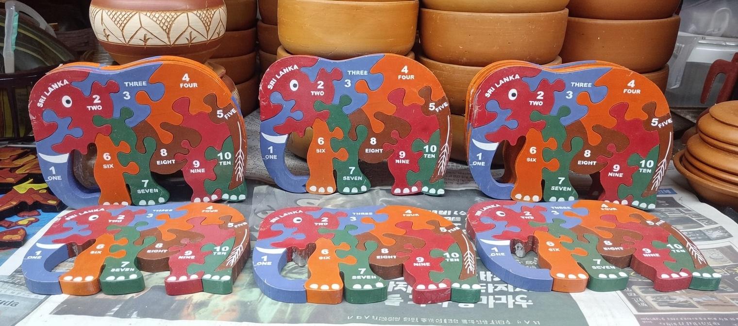 Wooden Elephant Number Puzzle | Montessori Learning Toy, Sri Lanka - Etsy