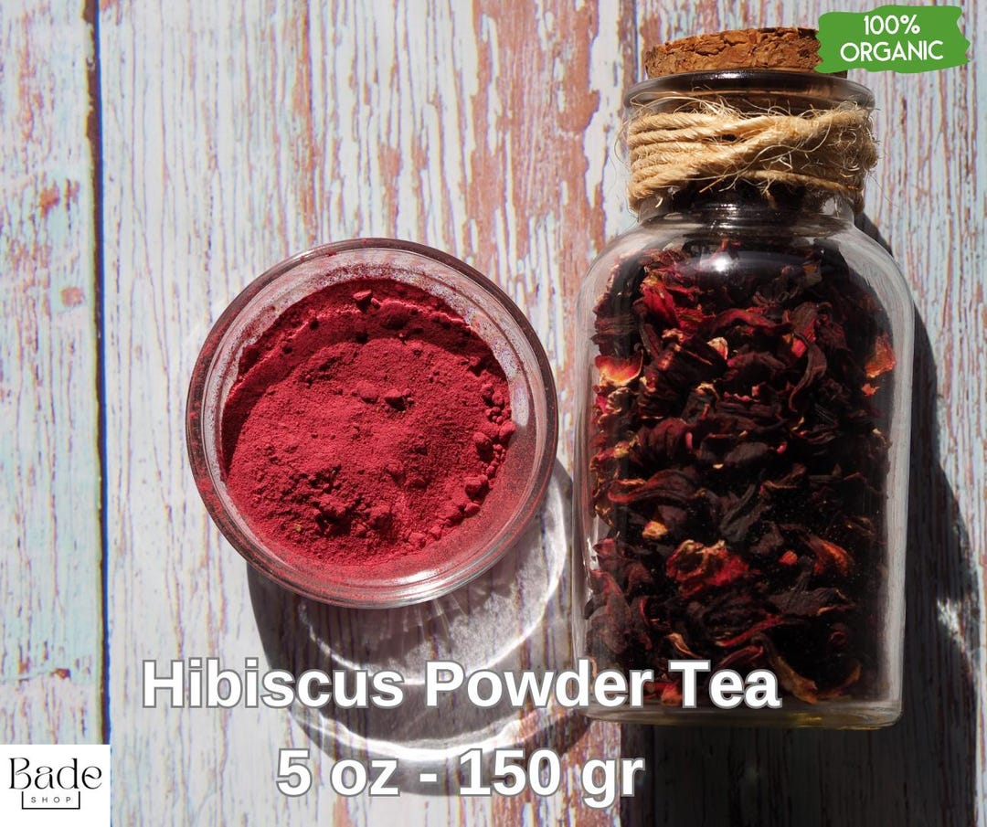 100% Organic Hibiscus Powder Tea, Herbal Tea Loose Leaf - Hibiscus ...