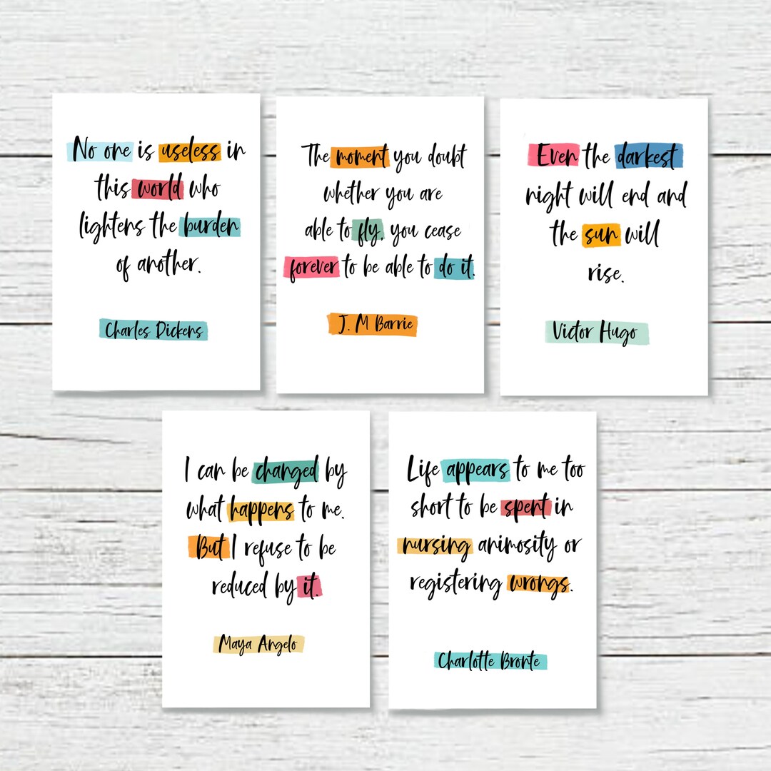 Inspirational Literary Postcard Set - Book Lover Gift - Set of 10 Cards ...