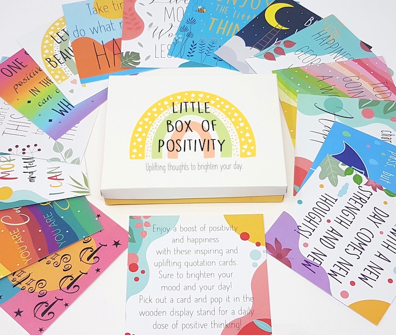 Affirmation Cards Positivity Cards With Wooden Stand Positive - Etsy