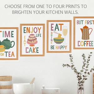 Kitchen Prints - Food Prints for Kitchen -coffee and Tea Prints - Boho ...