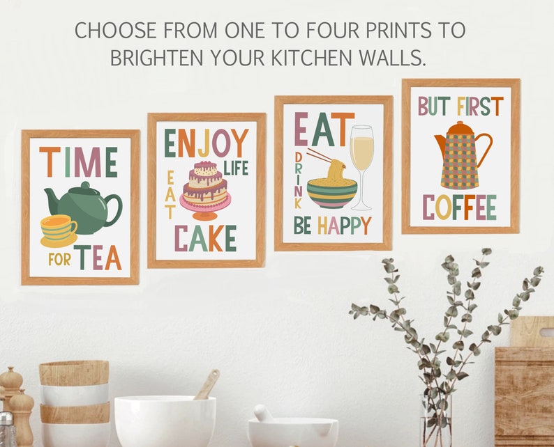 Kitchen Prints - Food Prints for Kitchen -coffee and Tea Prints - Boho ...