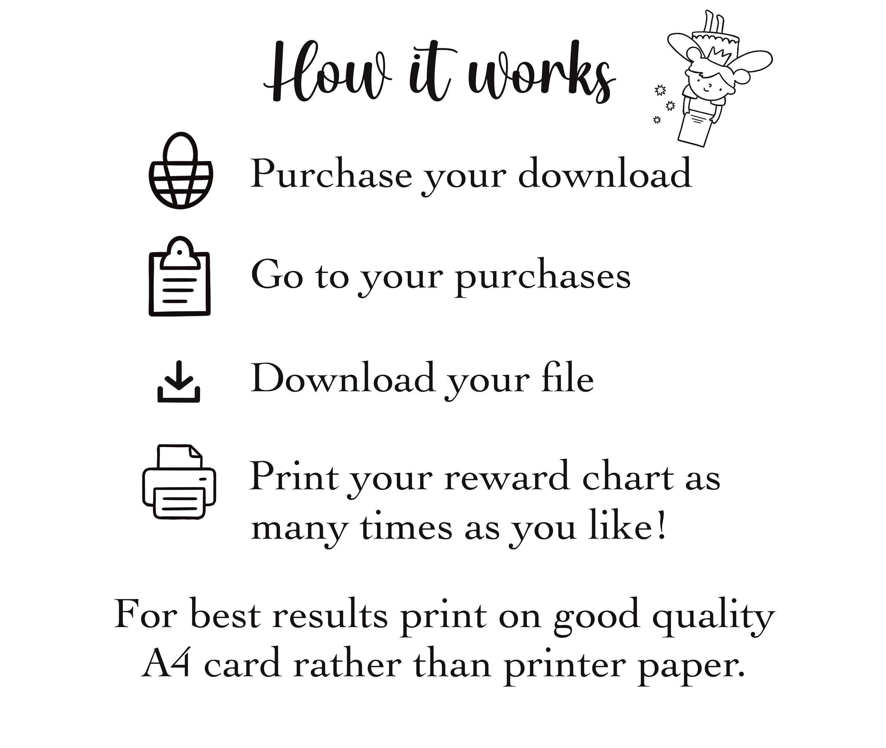 Printable Reward Charts for Kids Editable Reward Chart Print - Etsy UK