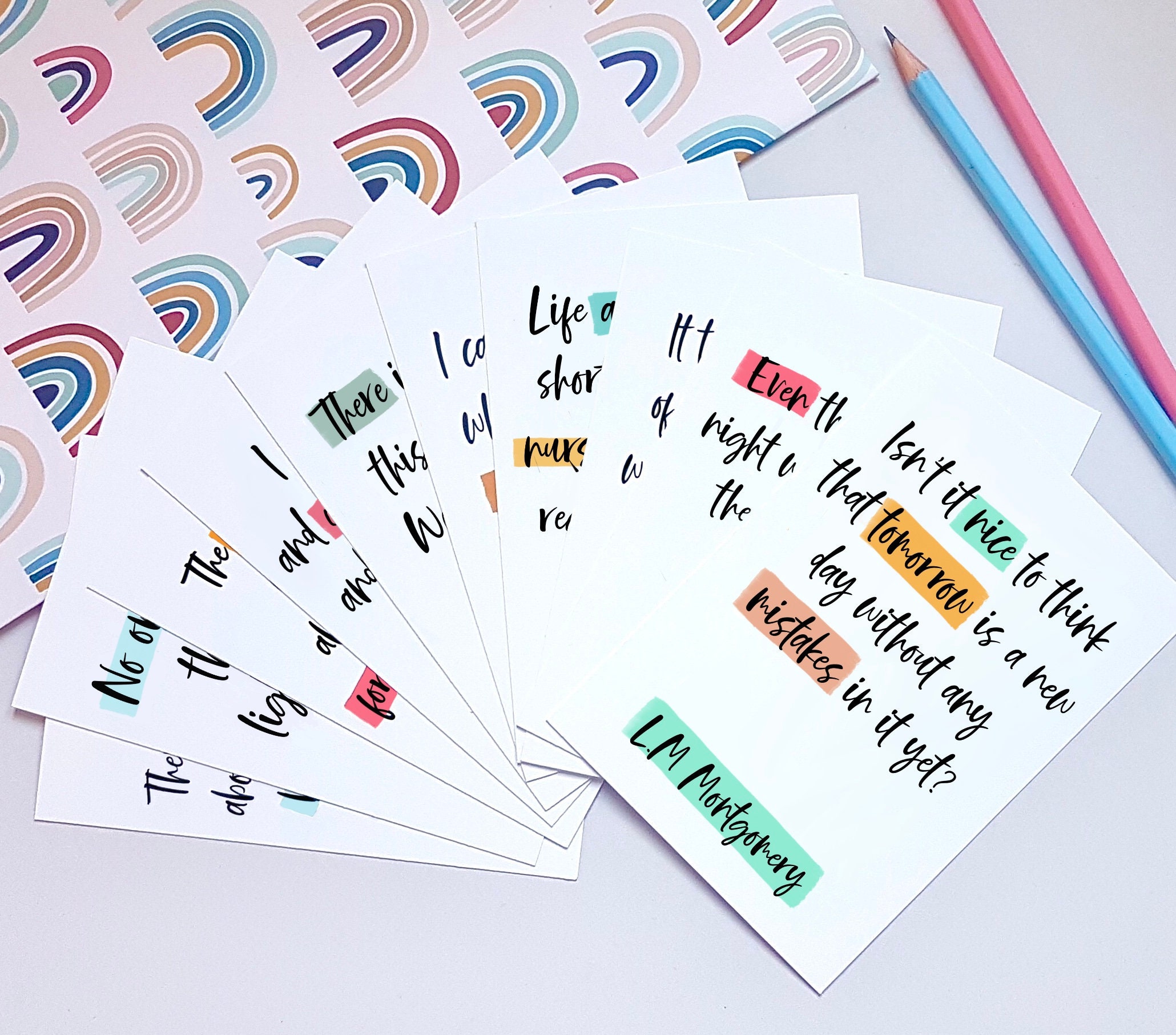 Inspirational Literary Postcard Set Book Lover Gift Set of | Etsy