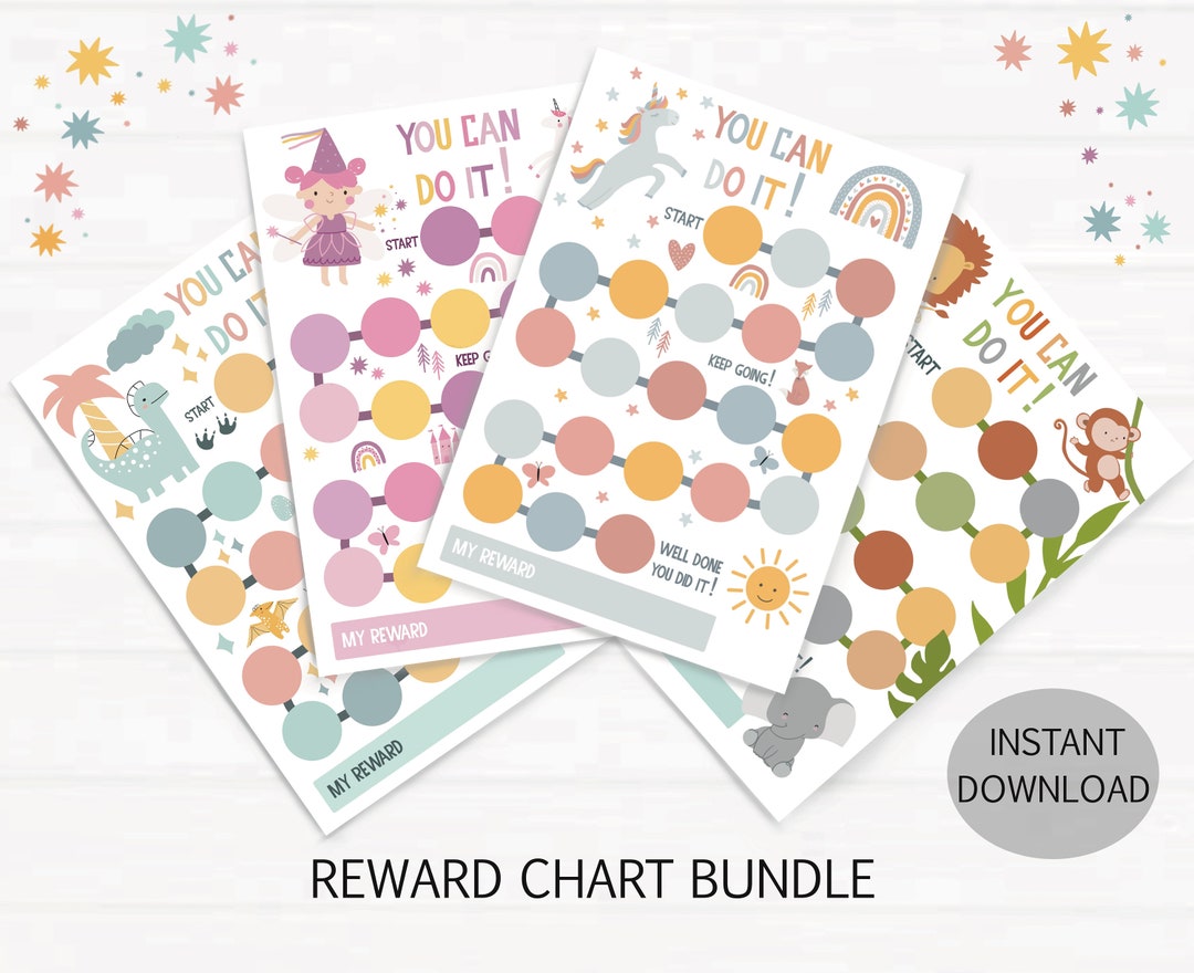Reward Chart Bundle - Four Reward Charts for All the Family - Children ...