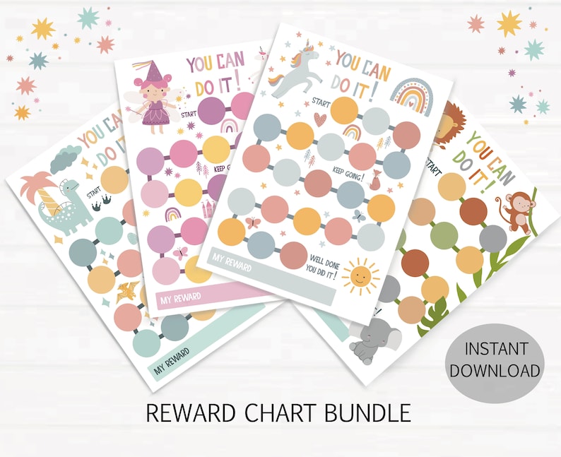 Reward Chart Bundle - Four Reward Charts for All the Family - Children ...