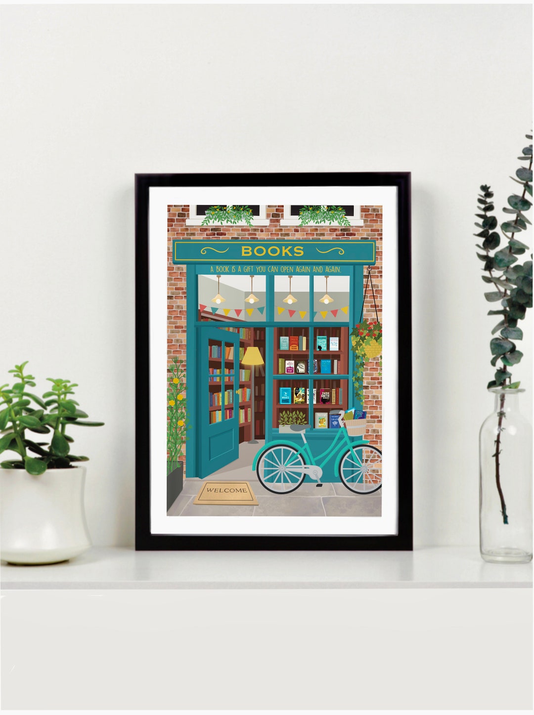 Bookshop Print - Book Lovers Print - Art for Book Lovers - Art for ...