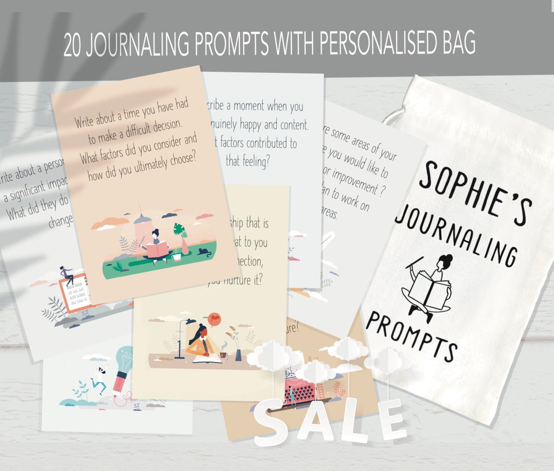 Journaling Prompt Cards - 20 Card Set -personalised Gift for Journalers ...