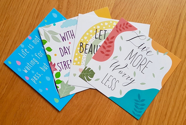 Affirmation Cards Positivity Cards With Wooden Stand Positive - Etsy