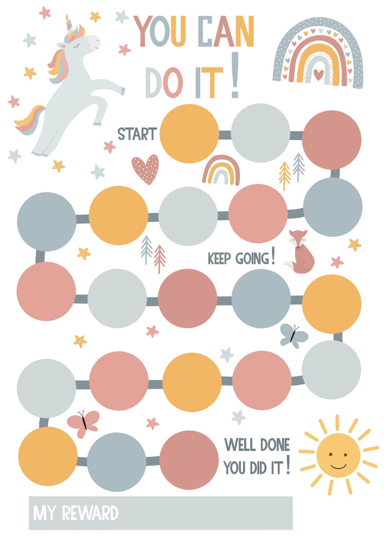 Printable Reward Charts for Kids Editable Reward Chart Print - Etsy