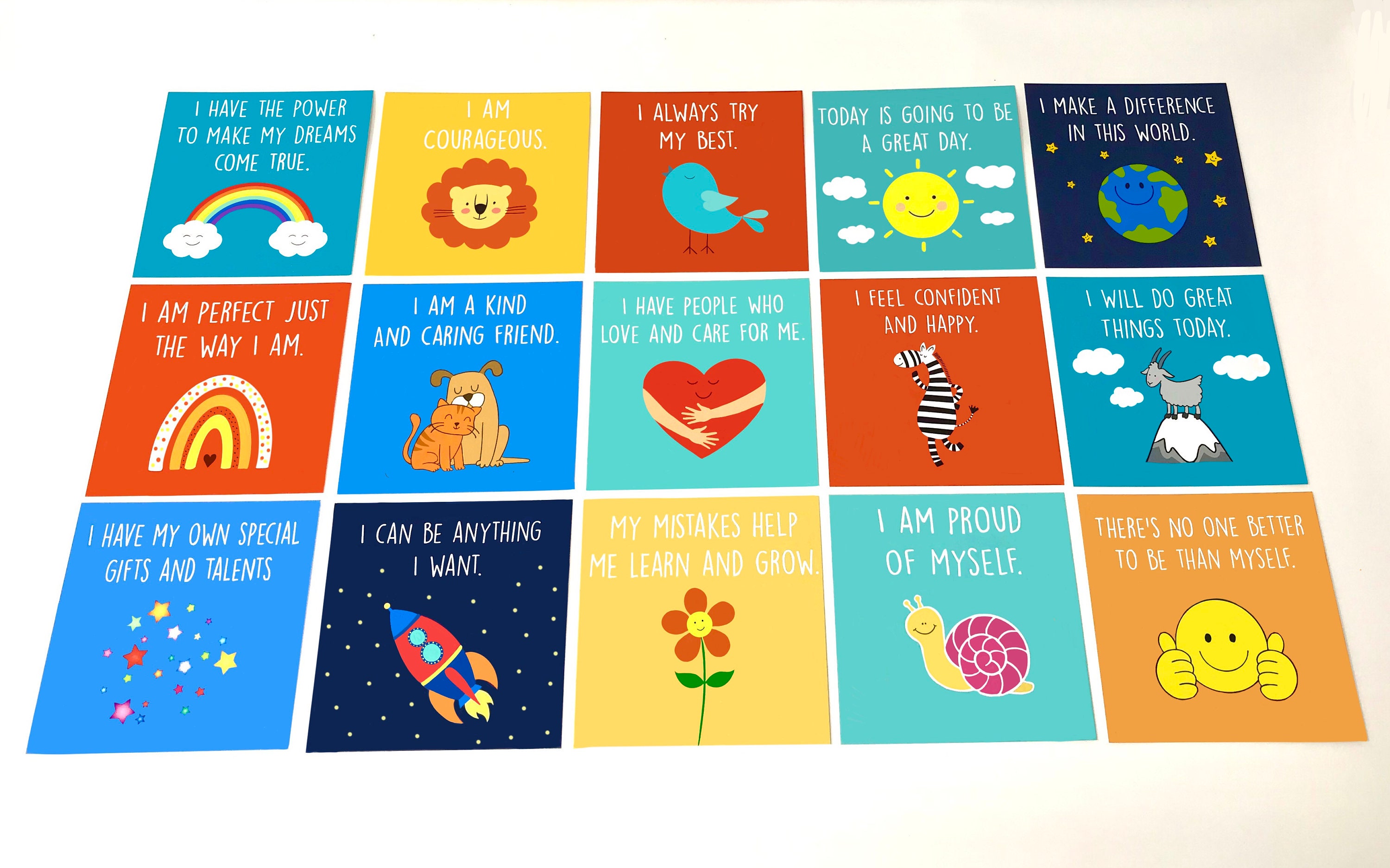 Kids Positive Affirmation Cards With Personalised Wooden - Etsy