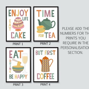 Kitchen Prints - Food Prints for Kitchen -coffee and Tea Prints - Boho ...