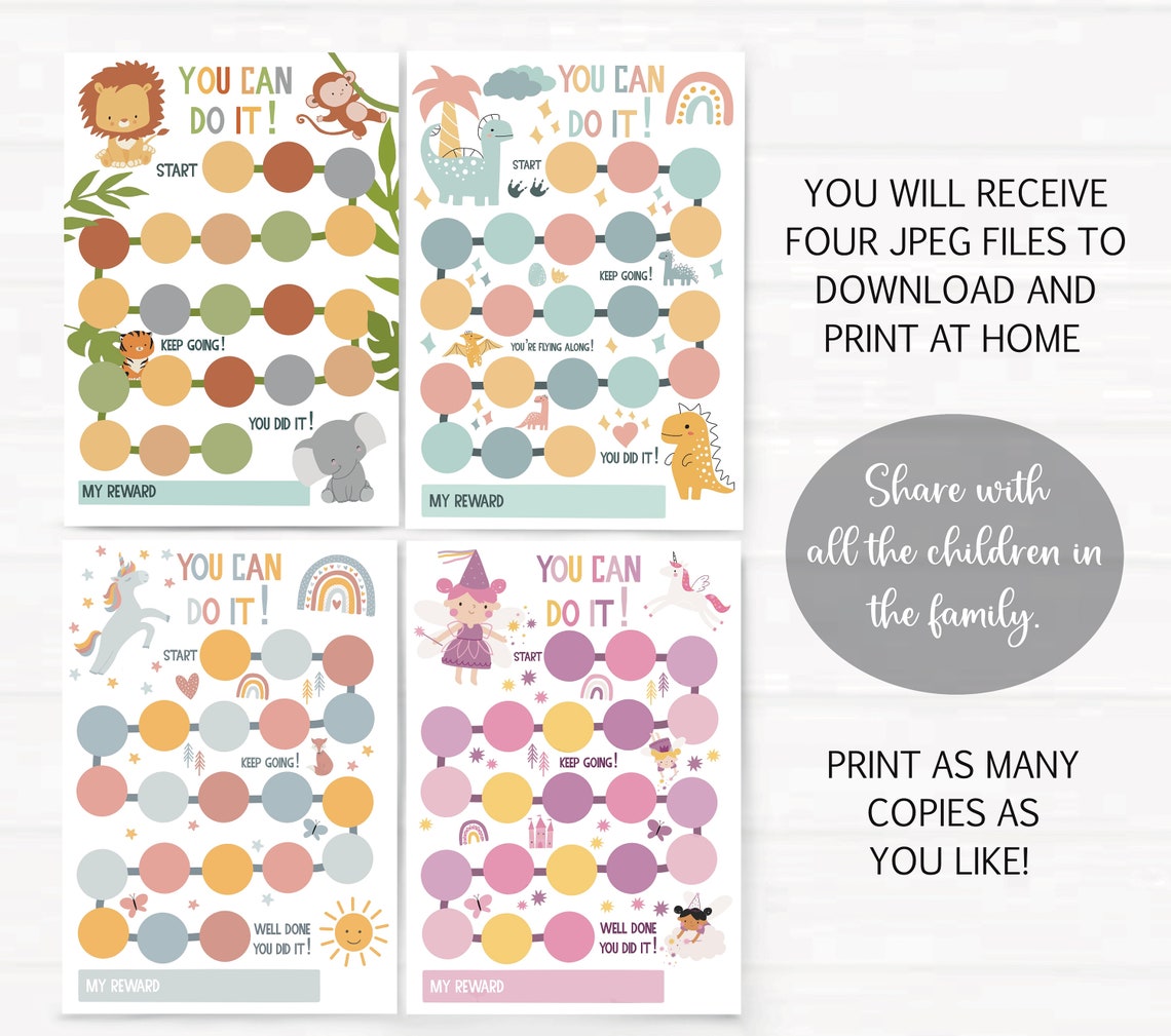 Reward Chart Bundle Four Reward Charts for All the Family - Etsy