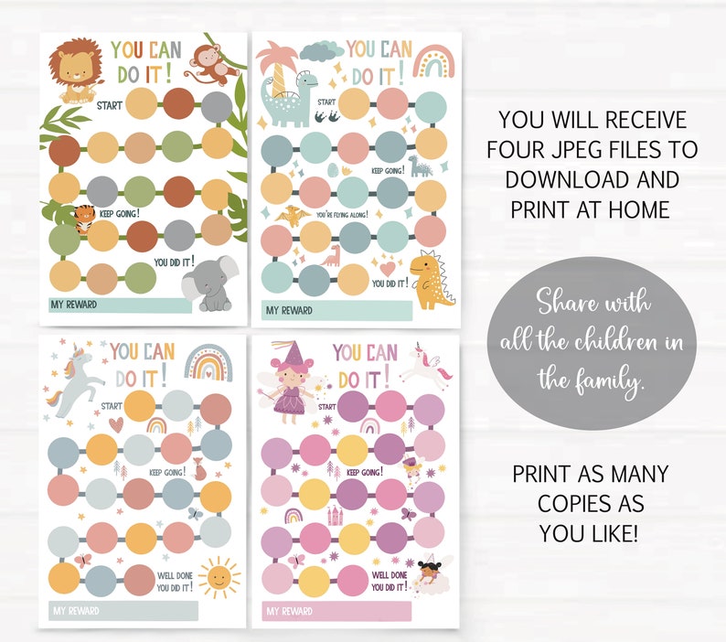 Reward Chart Bundle Four Reward Charts for All the Family - Etsy