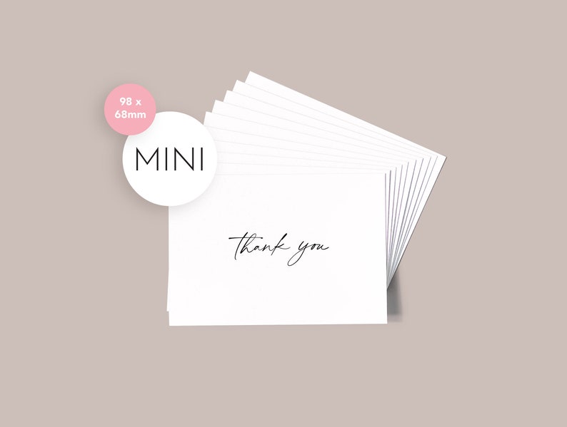 Mini Thank You Card Pack - 10 Pack // Black or Gold Foil / Small ...
