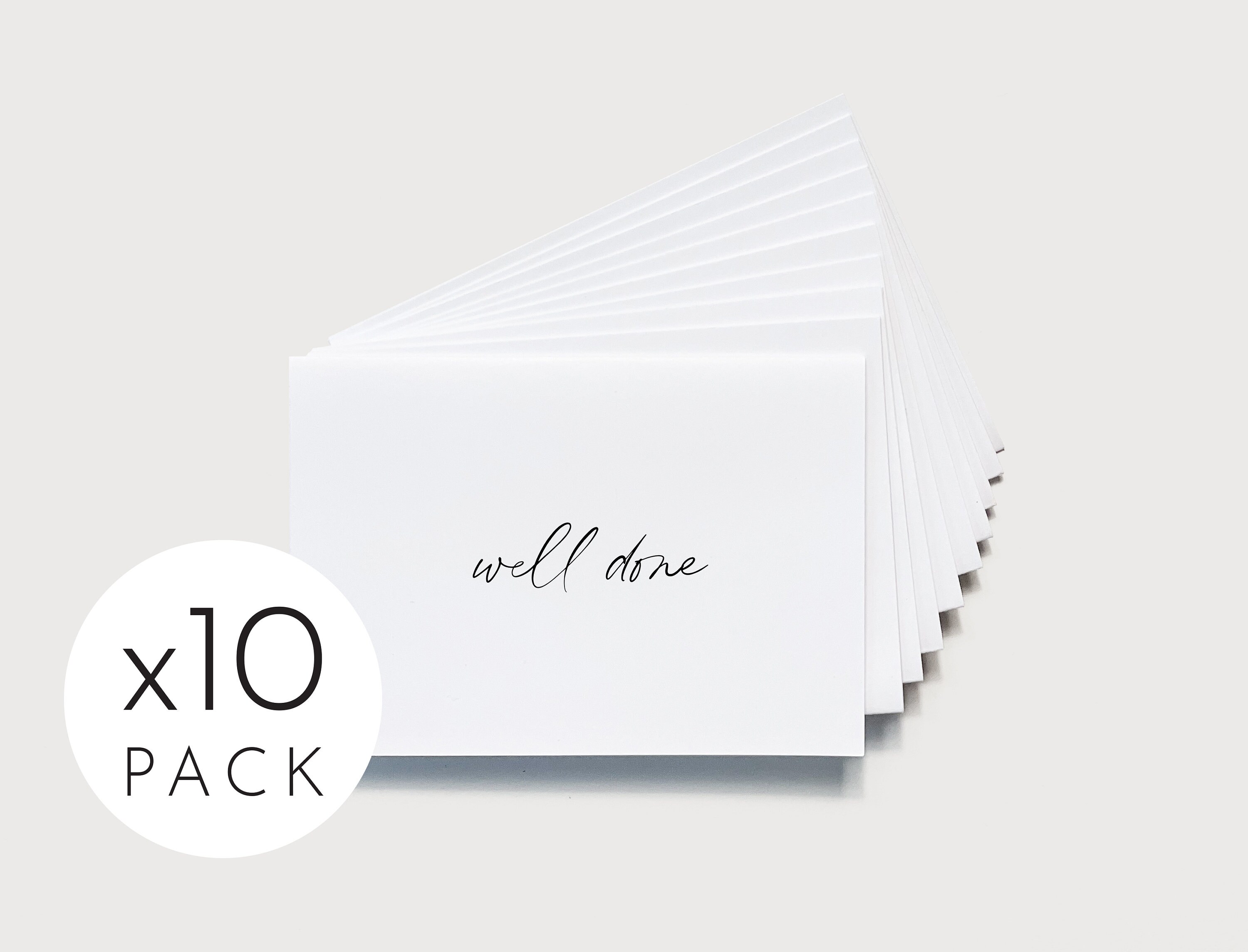 Mini Well Done Cards - 10 Pack // Black or Gold Foil / Small / Simple ...