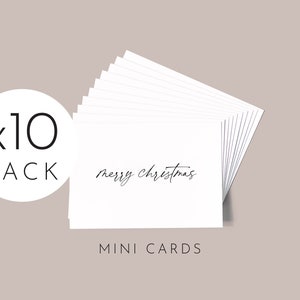 Mini Merry Christmas Card Pack - X10 Cards // Gold Red Black Foiled ...