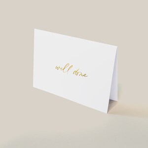 Mini Well Done Cards - 10 Pack // Black or Gold Foil / Small / Simple ...