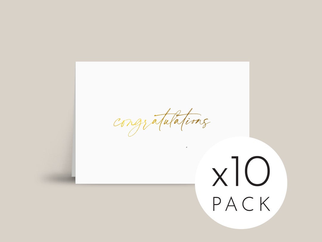 Mini X10 Congratulations Card Pack // Black Gloss Foiled / Small - Mini ...