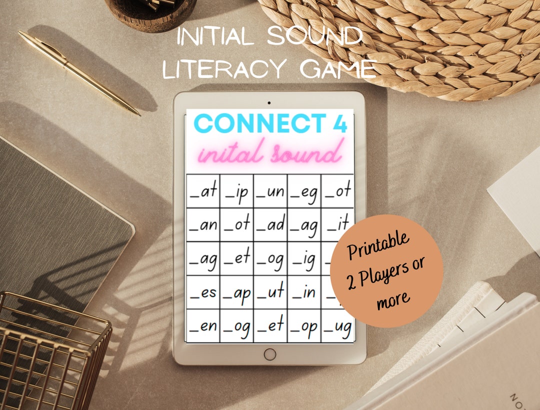 Initial Sound Connect 4 Literacy Board Game - Etsy