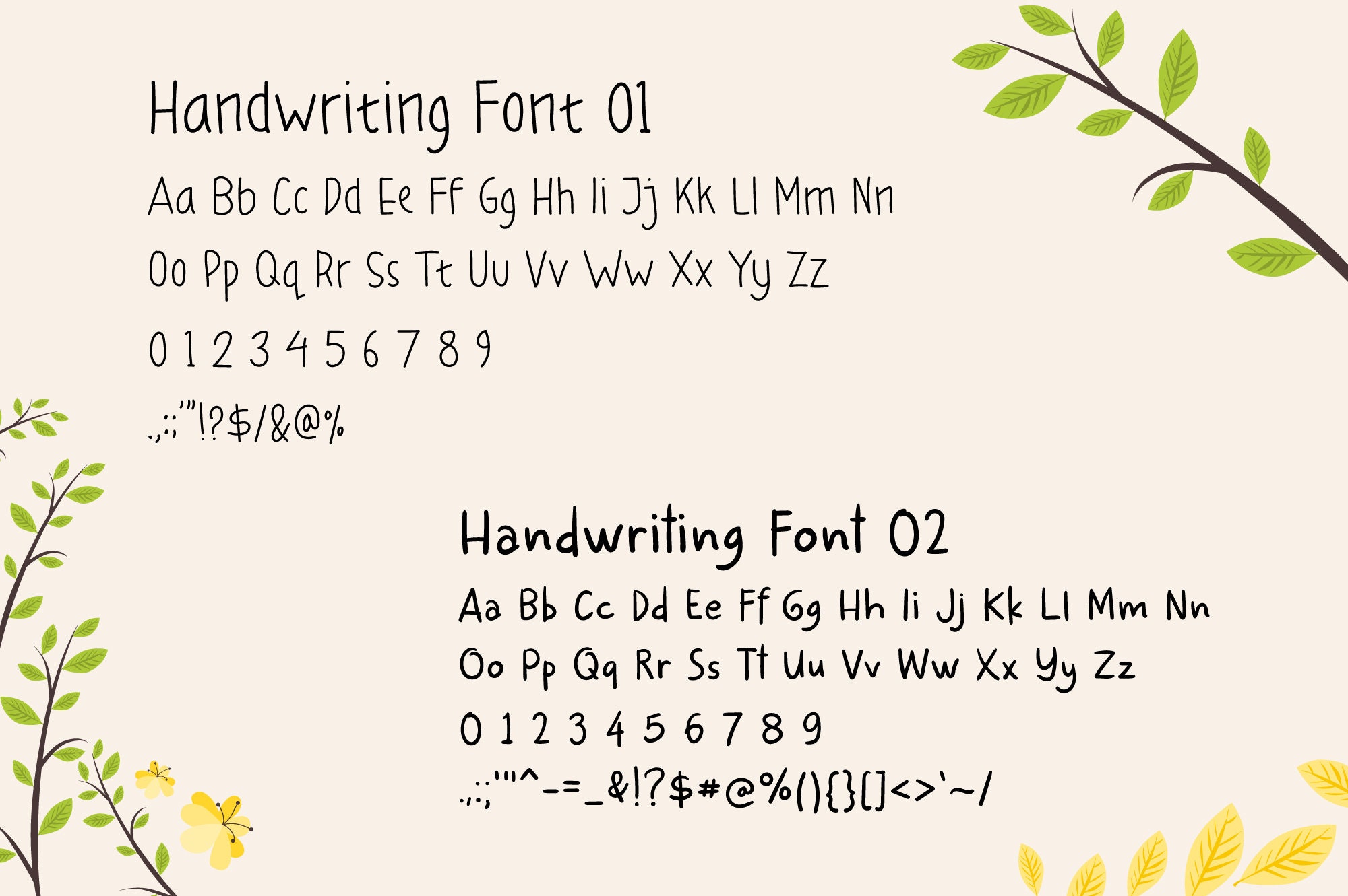 Realistic Handwritten Font Bundle Neat Handwriting Fonts for Digital ...