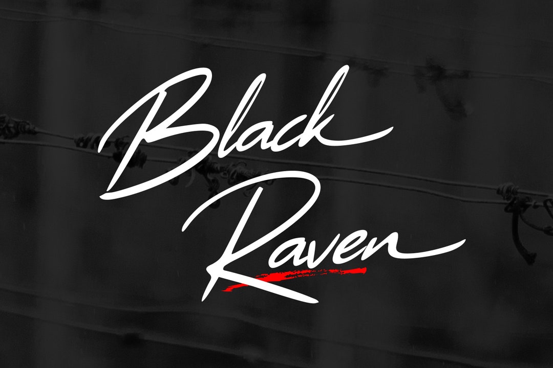 Black Raven Handwritten Script Font: Modern Calligraphy (OTF, TTF, WOFF ...