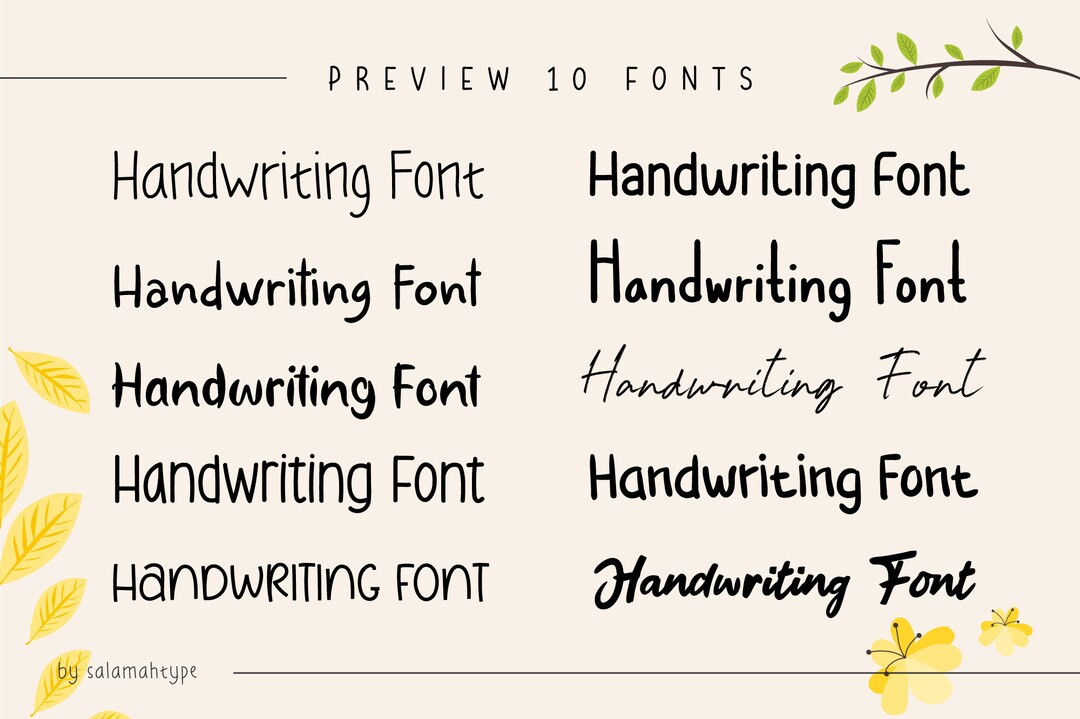 Realistic Handwritten Font Bundle Neat Handwriting Fonts for Digital ...