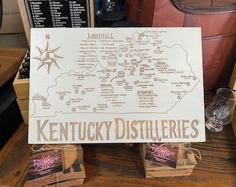 Kentucky Distilleries Map - Etsy