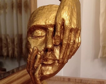 Gold Face Sculpture | Etsy