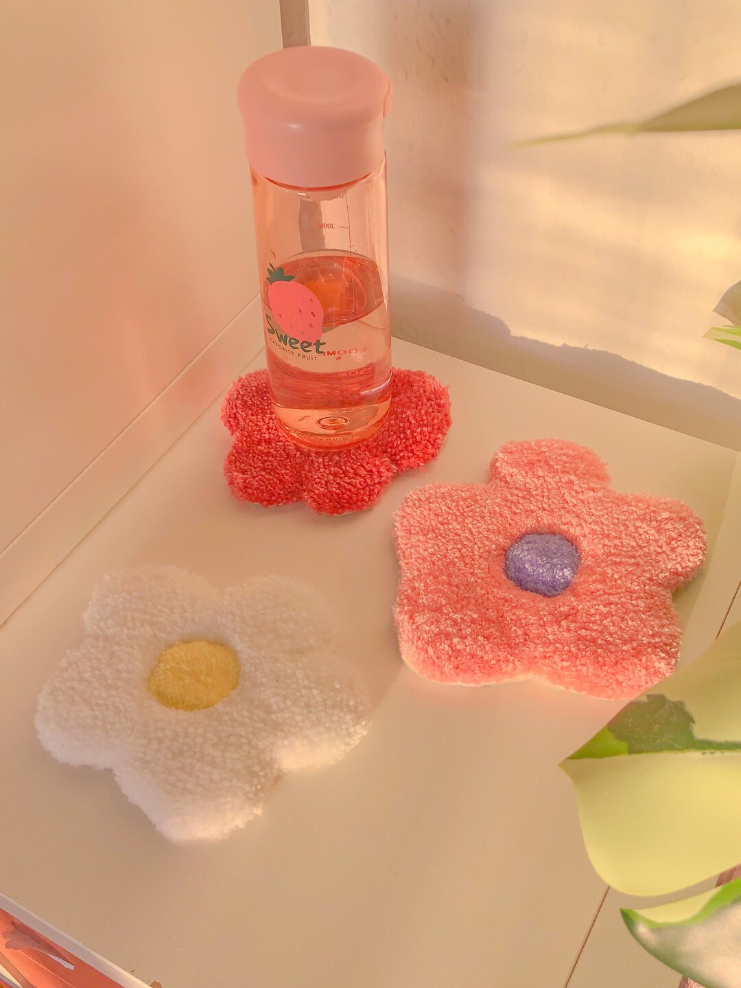 Handmade Tufted Mini Rugs | Flower Shaped Mug Coasters - Etsy