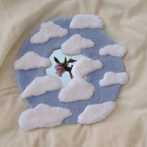 Tufted Mini Cloud Mirror | Handmade Cute Home Decor | Mini Tufted ...