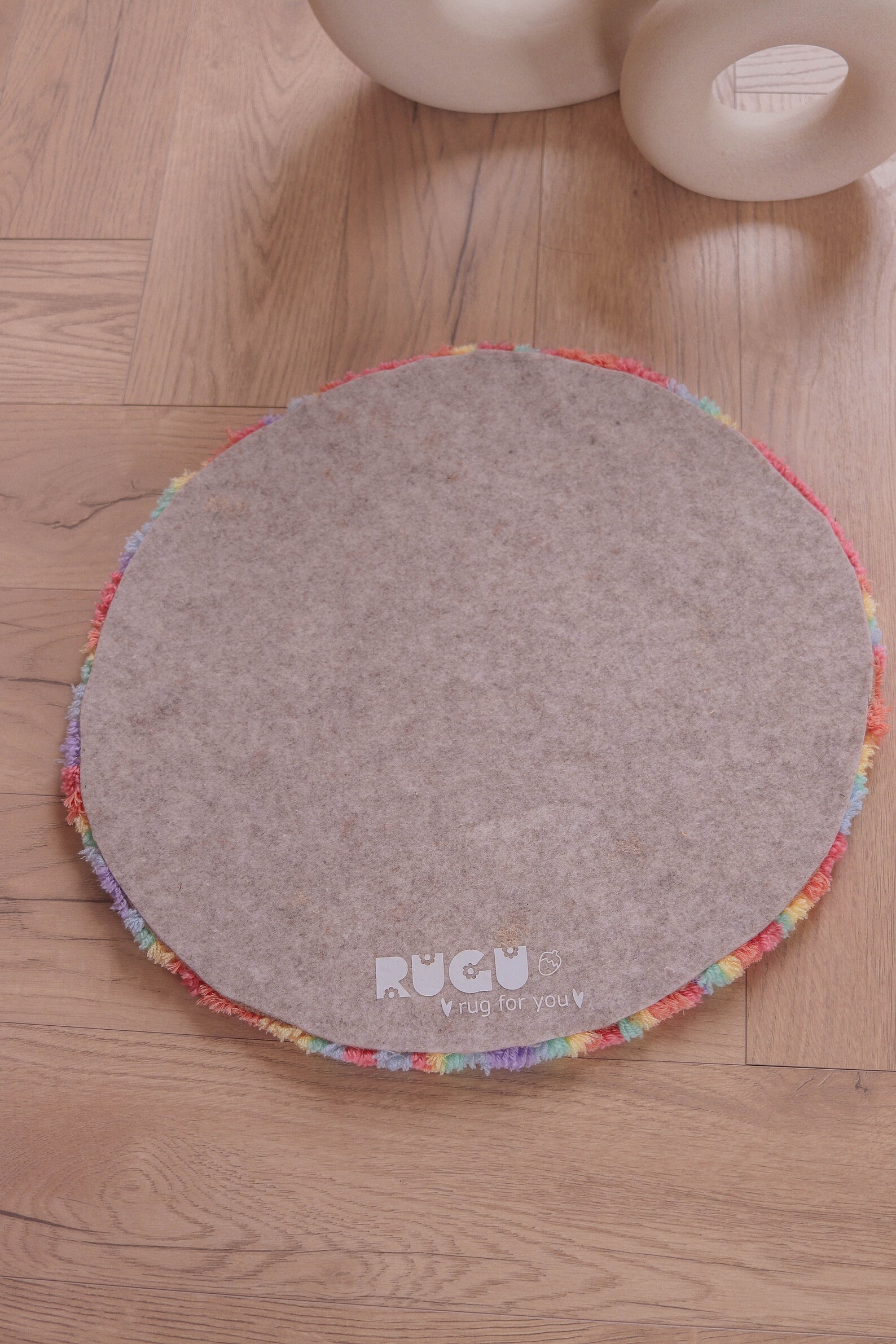 Wavy Rainbow Circle Handmade Tufted Rug Made to Order Rug | Etsy