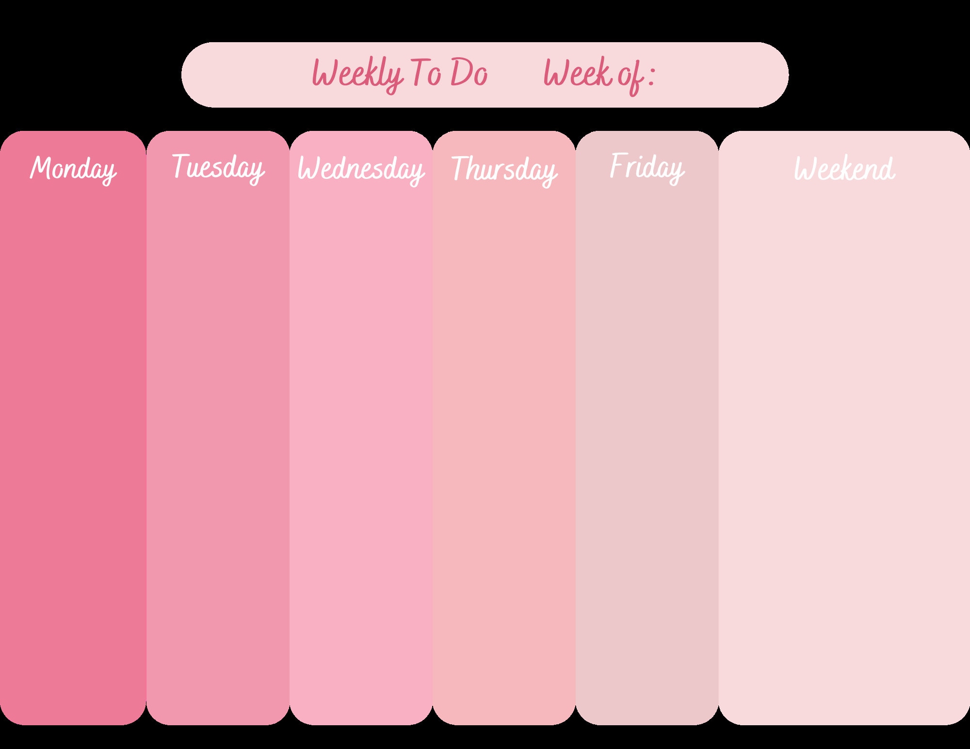 Weekly To-do List Pink - Etsy