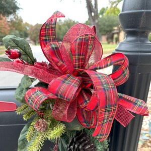 Festive Mailbox Bow: Add Holiday Cheer to Your Curbside Décor - Etsy