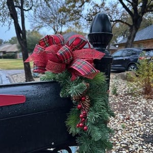 Festive Mailbox Bow: Add Holiday Cheer to Your Curbside Décor - Etsy