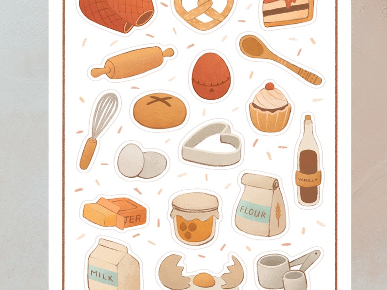 Printable Baking Sticker Sheet | Bakery Stickers | Goodnotes Stickers ...