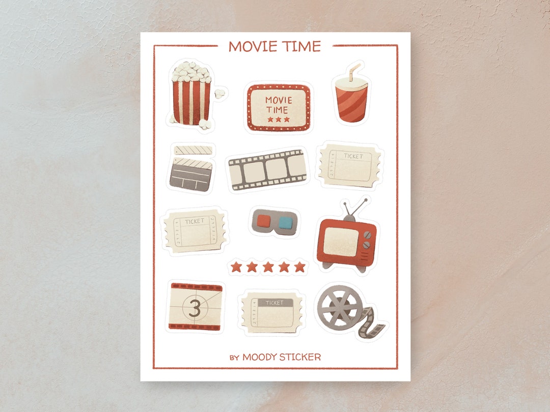 Printable Movie Sticker Sheet TV Stickers Cinema Stickers Goodnotes ...