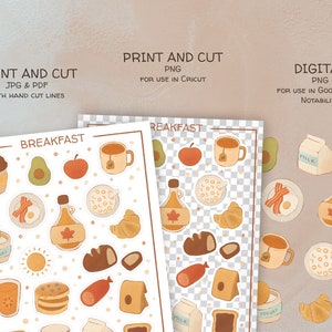 Printable Breakfast Sticker Sheet Morning Stickers Goodnotes Stickers ...