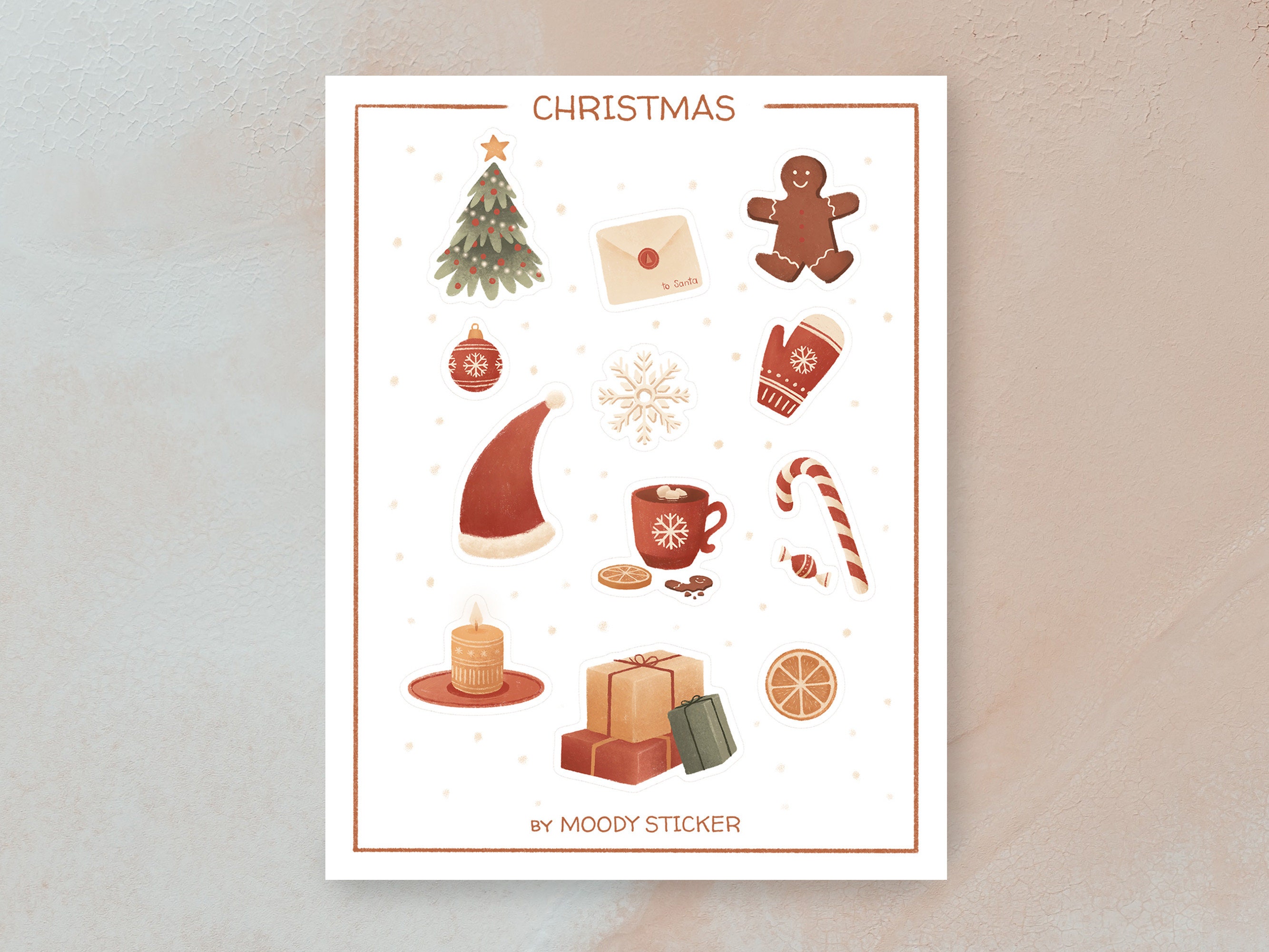 Printable Christmas Sticker Sheet Holidays Stickers - Etsy