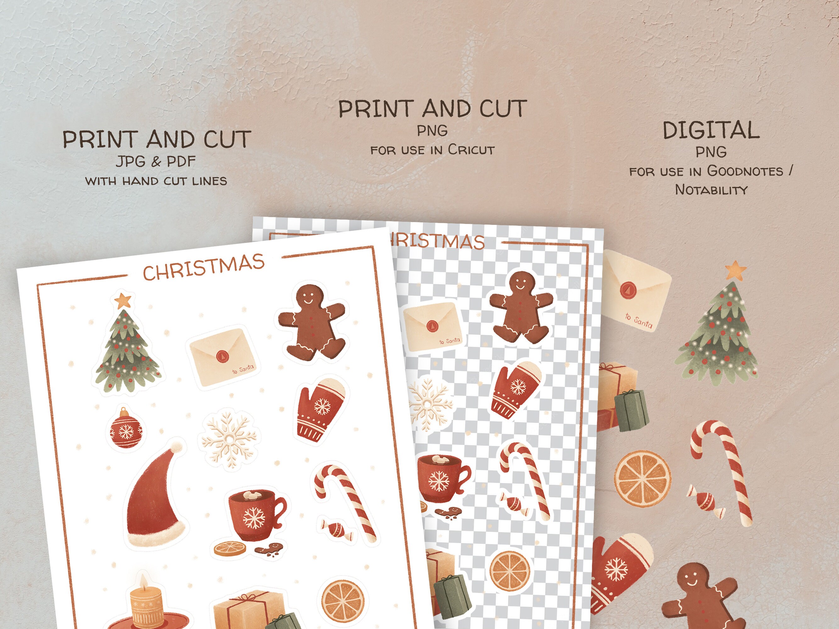 Printable Christmas Sticker Sheet Holidays Stickers - Etsy